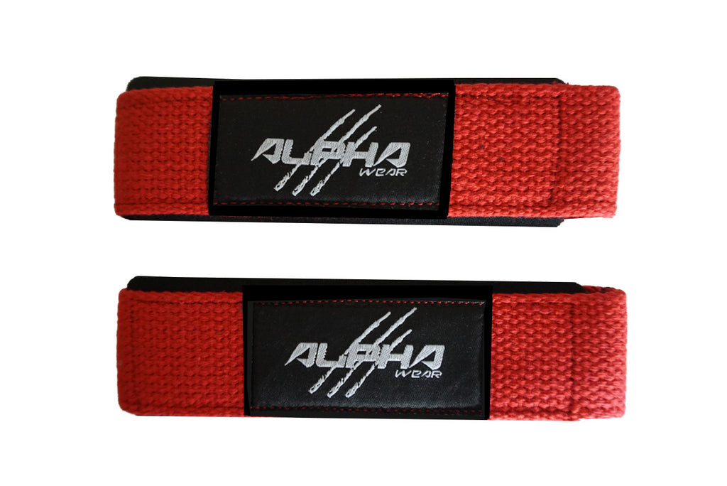 Alpha Wear Lifting Straps- Red/Black